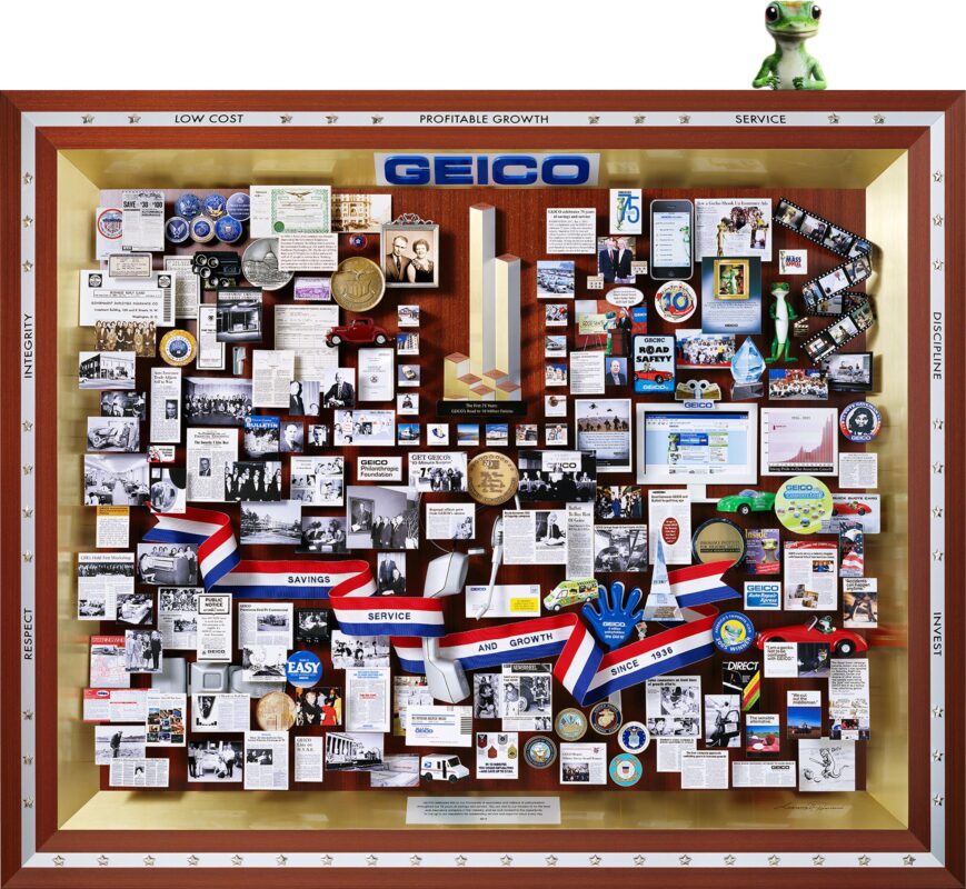 GEICO Anniversary Art unveiled by Warren Buffett